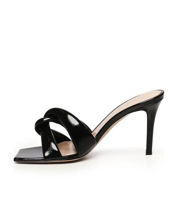 GIANVITO ROSSI Amour Twisted Detail Mules - Black
