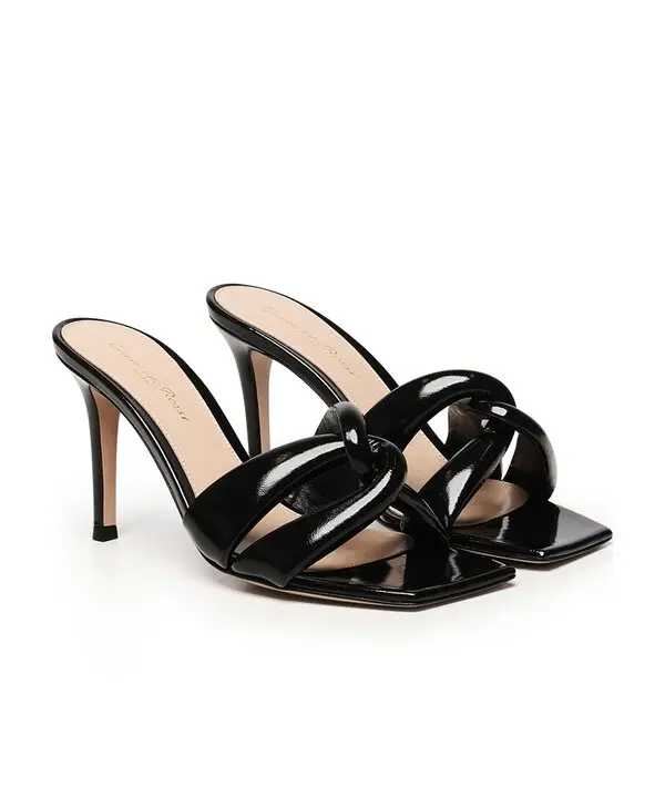 GIANVITO ROSSI Amour Twisted Detail Mules - Black