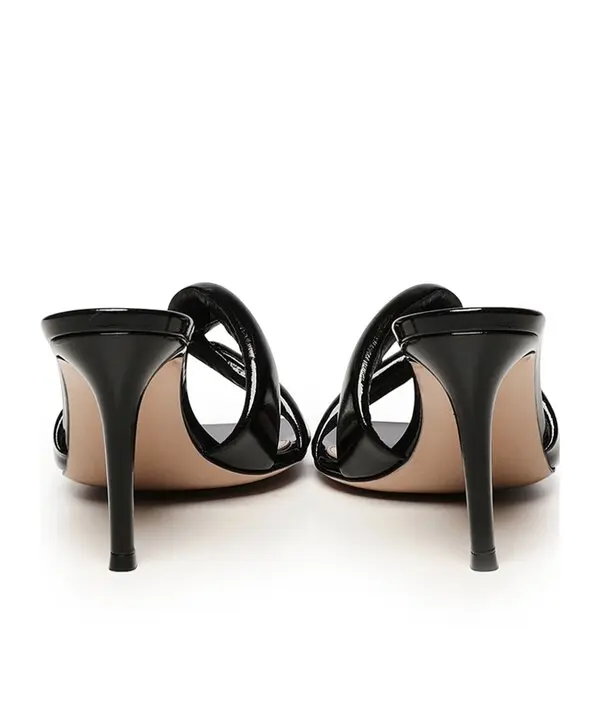 GIANVITO ROSSI Amour Twisted Detail Mules - Black
