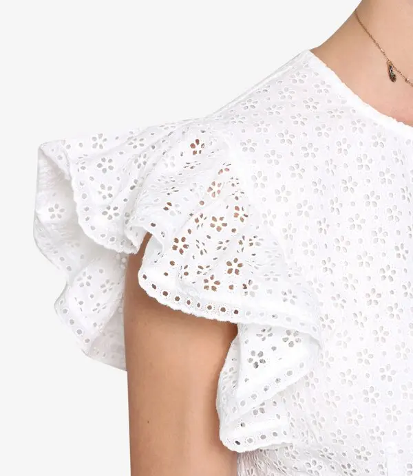 Philosophy Di Lorenzo Serafini Broderie Anglaise Cropped Blouse