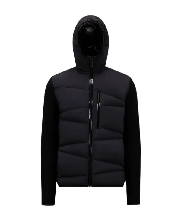 Moncler Padded Wool Zip-up Hooded Down Jacket