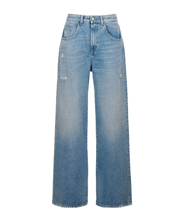 ICON DENIM LOS ANGELES Poppy Wide Leg Distressed Jeans