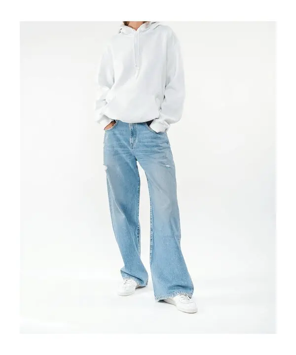 ICON DENIM LOS ANGELES Poppy Wide Leg Distressed Jeans