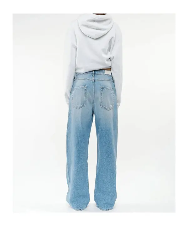 ICON DENIM LOS ANGELES Poppy Wide Leg Distressed Jeans