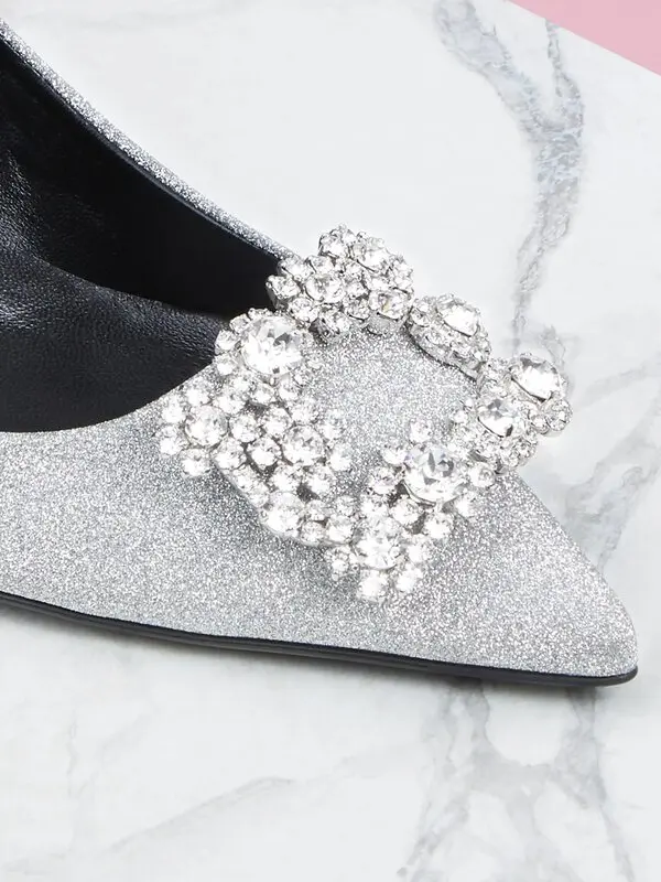 ROGER VIVIER Flower Buckle Pointed Toe Pumps