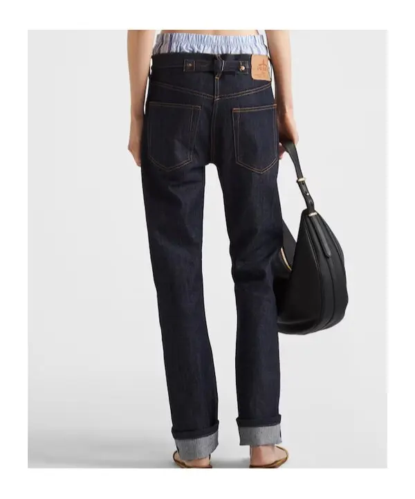 Prada Triangle Logo Low-waisted Denim Jeans
