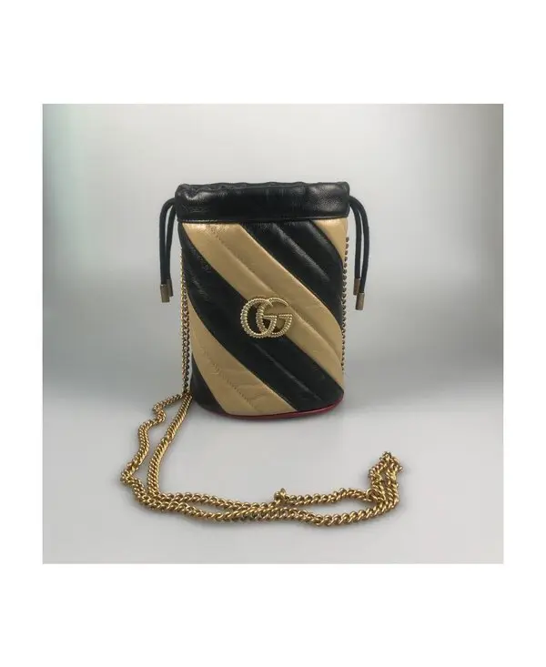 Gucci Matching Striped Chain Shoulder Bag
