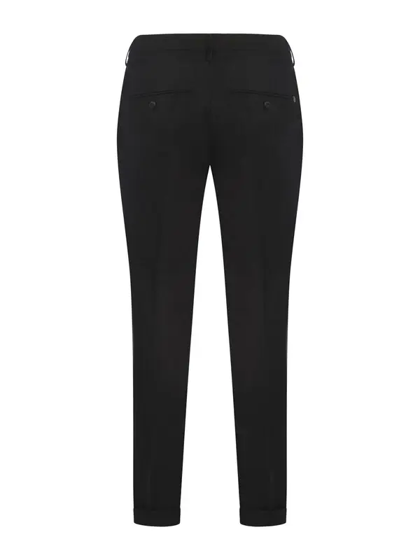 DONDUP Gaubert Virgin Wool Tailored Trousers - Black