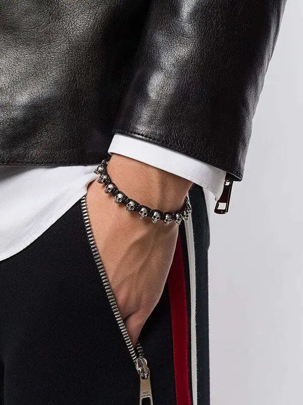 Alexander McQueen Skull Woven Bracelet
