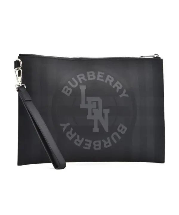 Burberry Logo Print Wristlet - Black