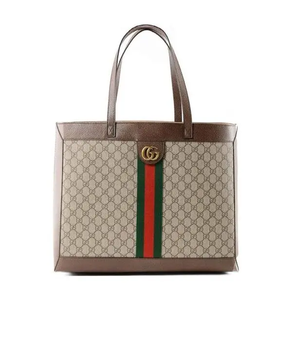 Gucci Ophidia Gg Supreme Shoulder Bag - Beige/ebony