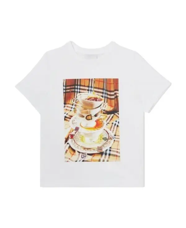 Burberry Printed Cotton T-shirt - White