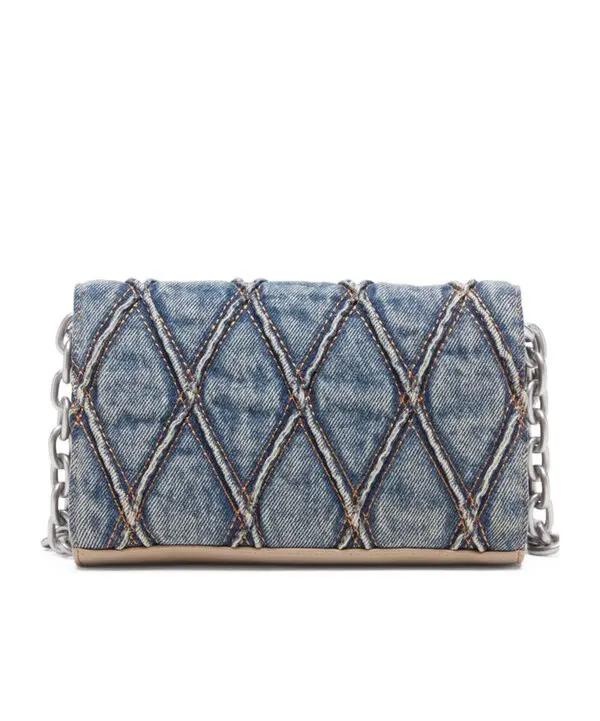 DIESEL® Charm-d Embellished Denim Strap Wallet