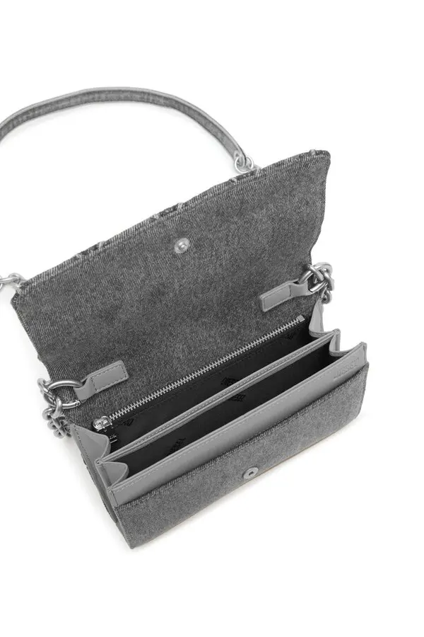 DIESEL® Charm-d Embellished Denim Strap Wallet