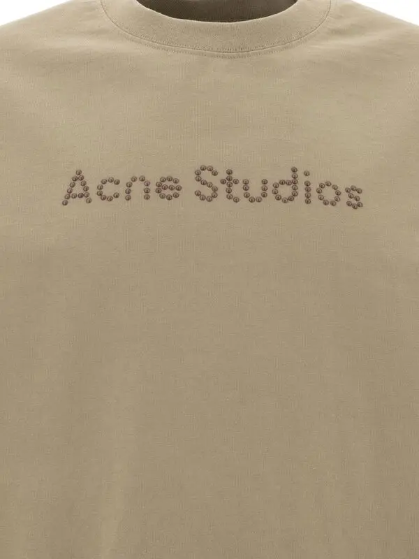 Acne Studios Logo Studded Crewneck T-shirt