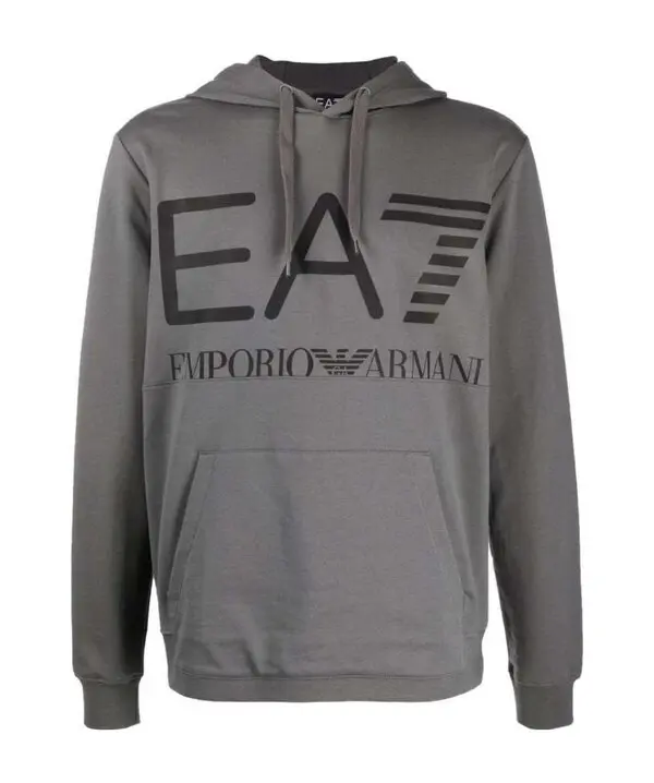 EA7 Logo Printed Pullover Hoodie
