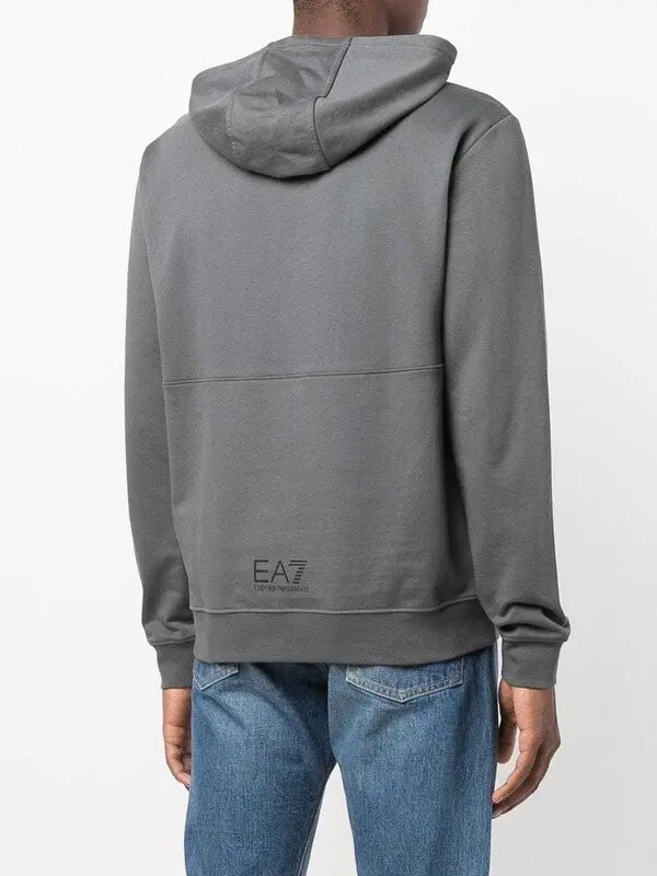 EA7 Logo Printed Pullover Hoodie