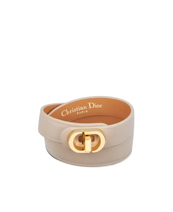 Dior 30 Montaigne Double Bracelet With Cd Logo Buckle - Yellow