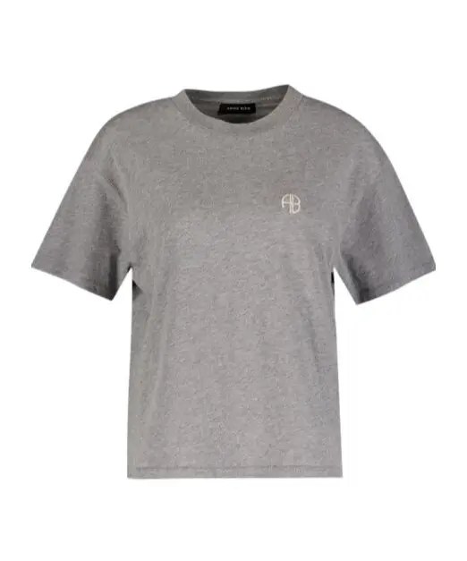 ANINE BING Short Sleeve T-shirt With Logo - Grey