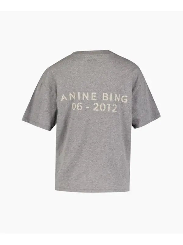 ANINE BING Short Sleeve T-shirt With Logo - Grey