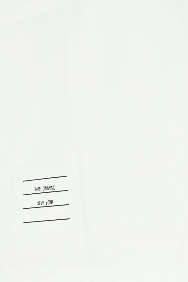 Thom Browne Ringer T-shirt With Logo Appliqu