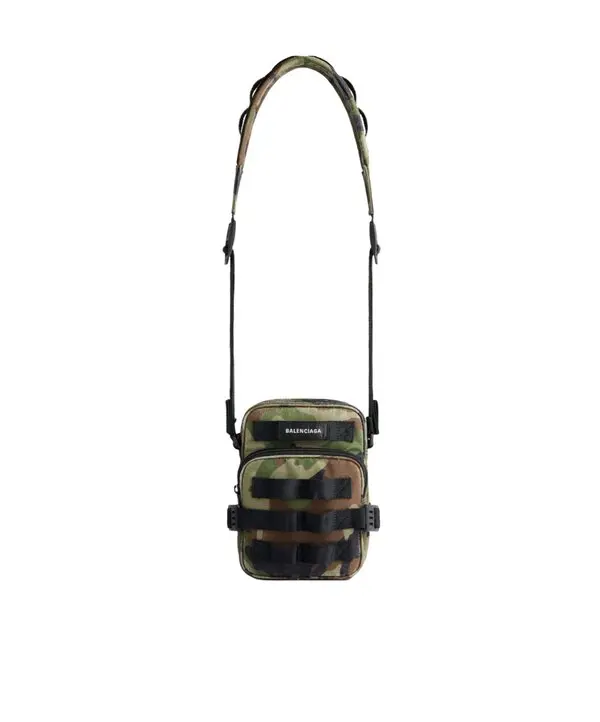 Balenciaga Camouflage Printed Messenger Bag - Dark Green