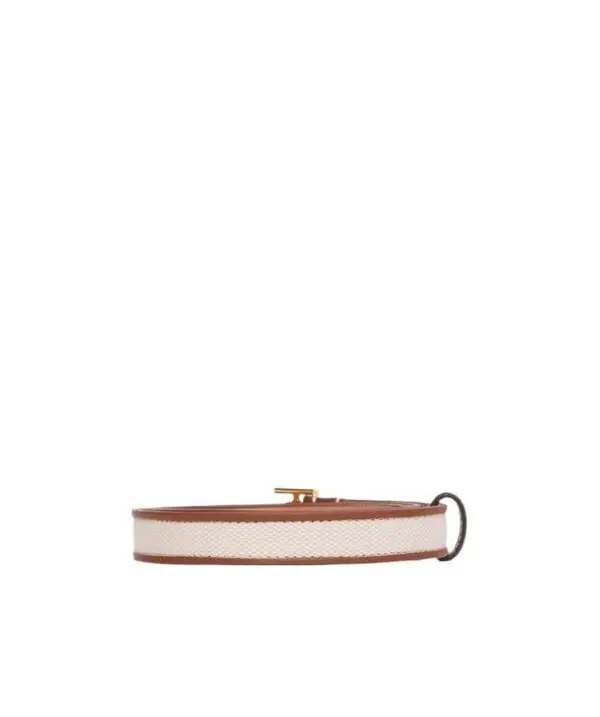 Burberry Logo Plaque Buckle Belt - Brown