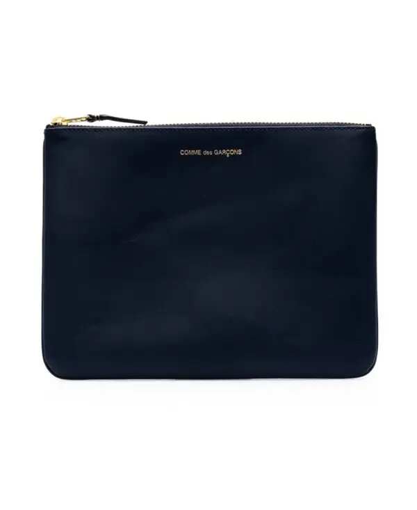 Play Comme Des Garcon Navy Blue Zipper Wallet