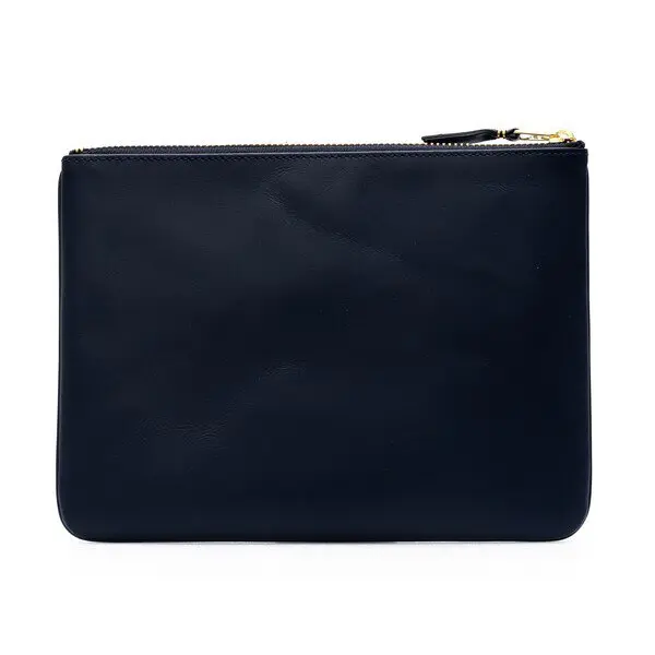 Play Comme Des Garcon Navy Blue Zipper Wallet