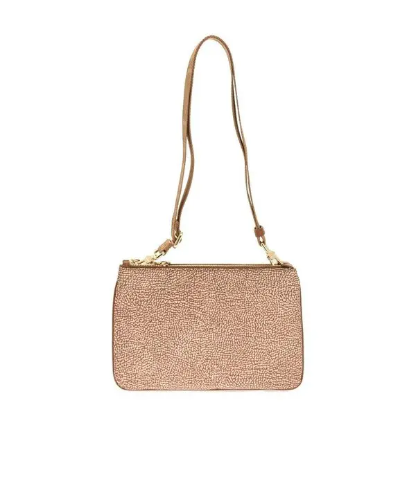 Borbonese Zipped Small Crossbody Bag - Nude