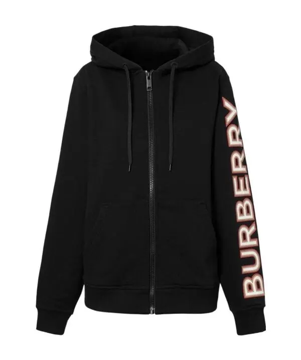 Burberry Logo-print Zip-up Hoodie
