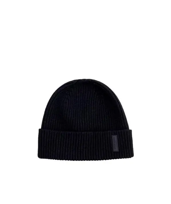 Giorgio Armani Logo-patch Cashmere-knit Beanie - Black