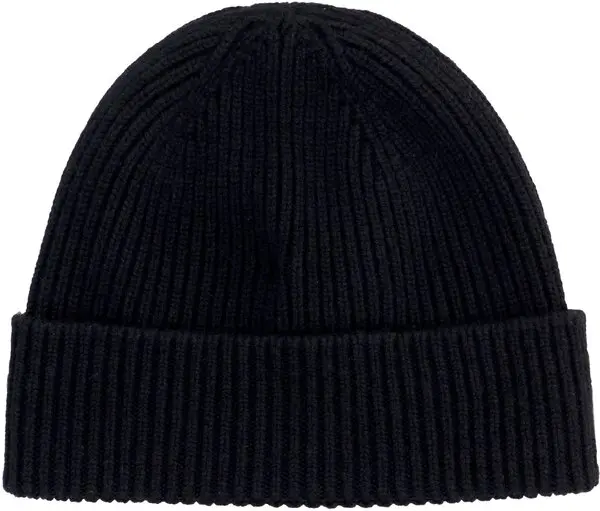 Giorgio Armani Logo-patch Cashmere-knit Beanie - Black