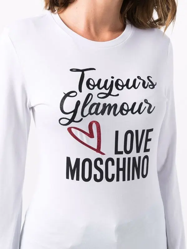 Moschino Long-sleeve Graphic Print Top
