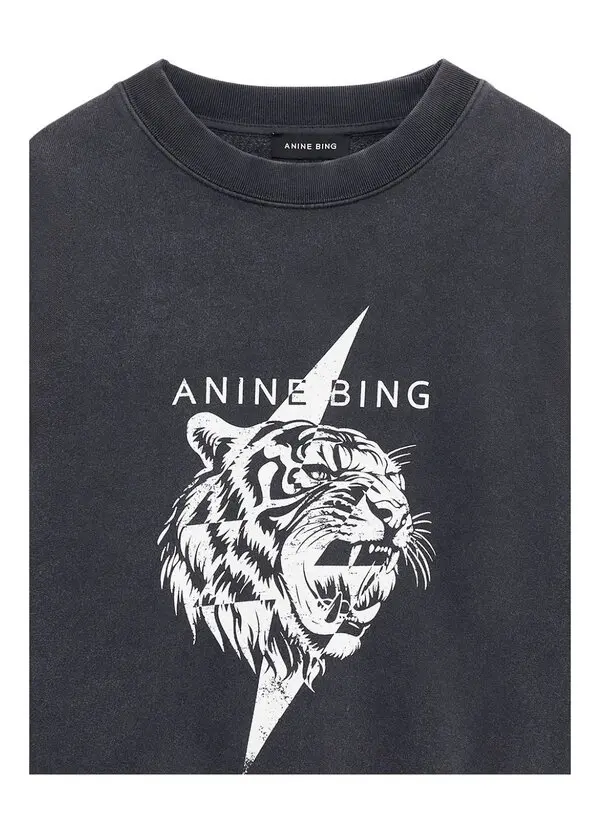 ANINE BING Miles Tiger-print Sweatshirt