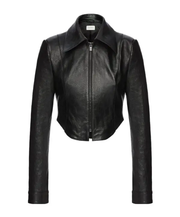 Magda Butrym Curved Hem Leather Jacket