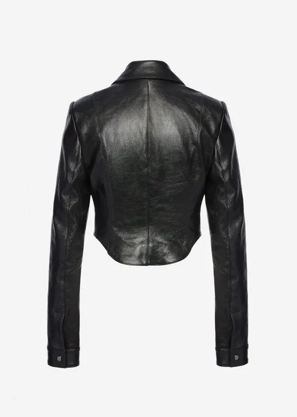 Magda Butrym Curved Hem Leather Jacket