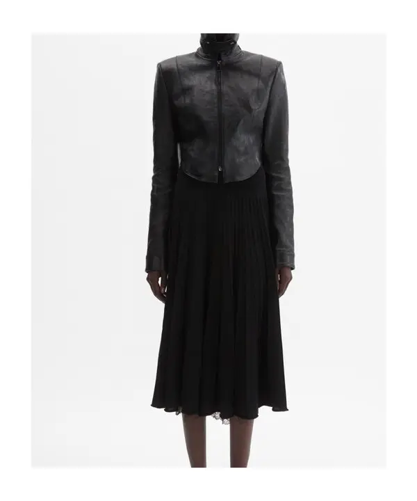 Magda Butrym Curved Hem Leather Jacket