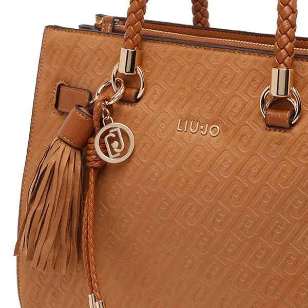 Liu Jo Manhattan Braided-handle Tassel Top Handle Bag