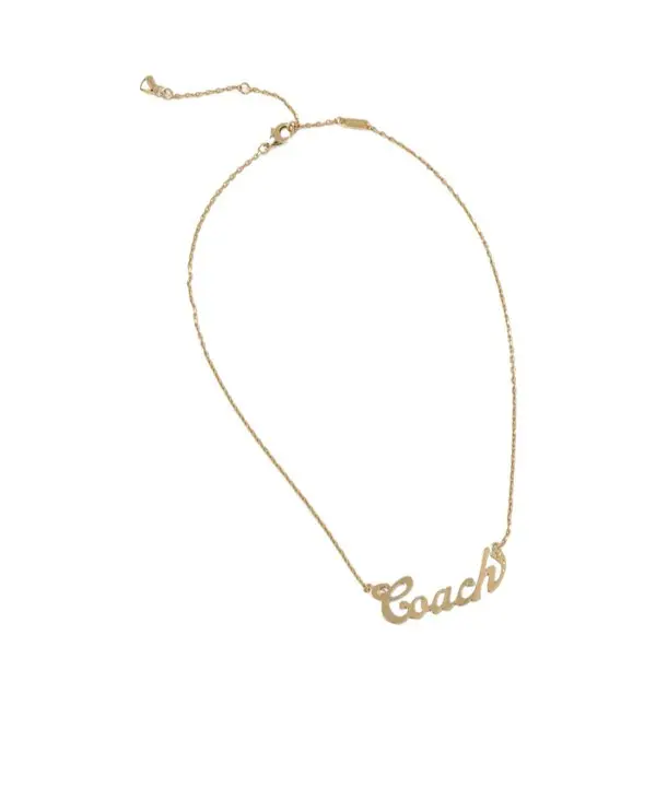 COACH Logo Pendant Necklace - Yellow
