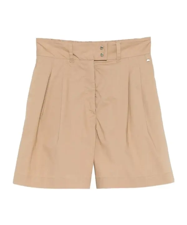 Herno Belted Jersey Shorts With Snap Button Detail - Nude