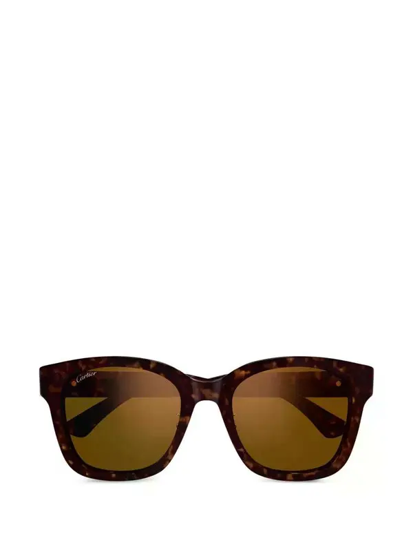 Cartier Tortoiseshell-effect Square-frame Sunglasses - Brown