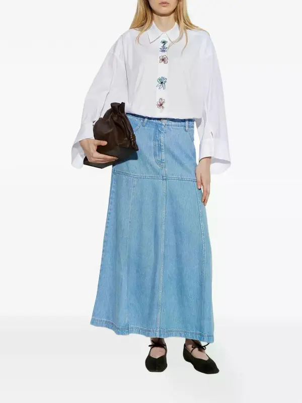 Munthe Panelled Denim Maxi Skirt