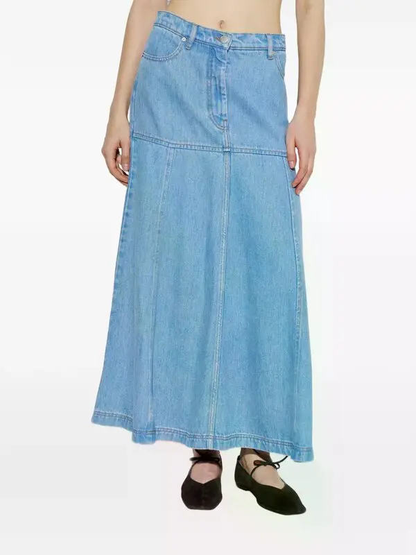 Munthe Panelled Denim Maxi Skirt