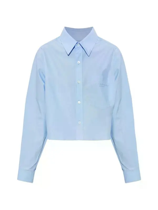Alexander Wang Cropped Cotton Shirt With Embroidered Logo