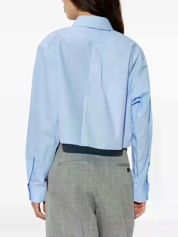 Alexander Wang Cropped Cotton Shirt With Embroidered Logo