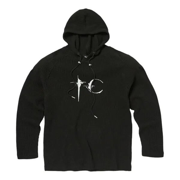 THUG CLUB Bulk Shoulder Waffle Hoodie - Black