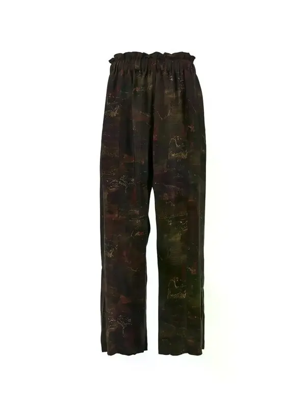 Emporio Armani Graphic Print Wide Leg Trousers