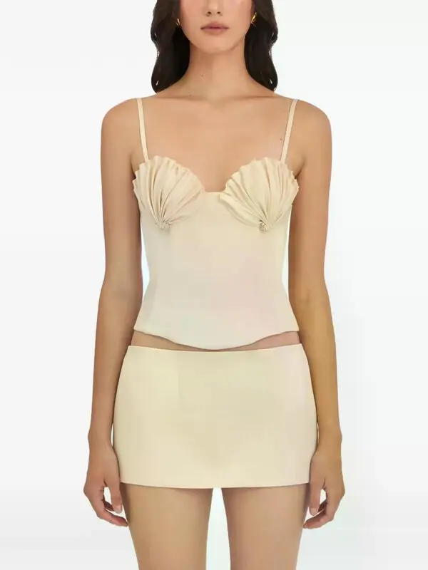 STOLEN STORES Pleated Shell Bustier Top
