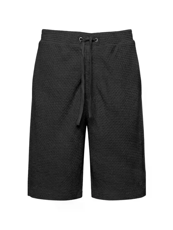 Emporio Armani Embossed Drawstring Bermuda Shorts - Black